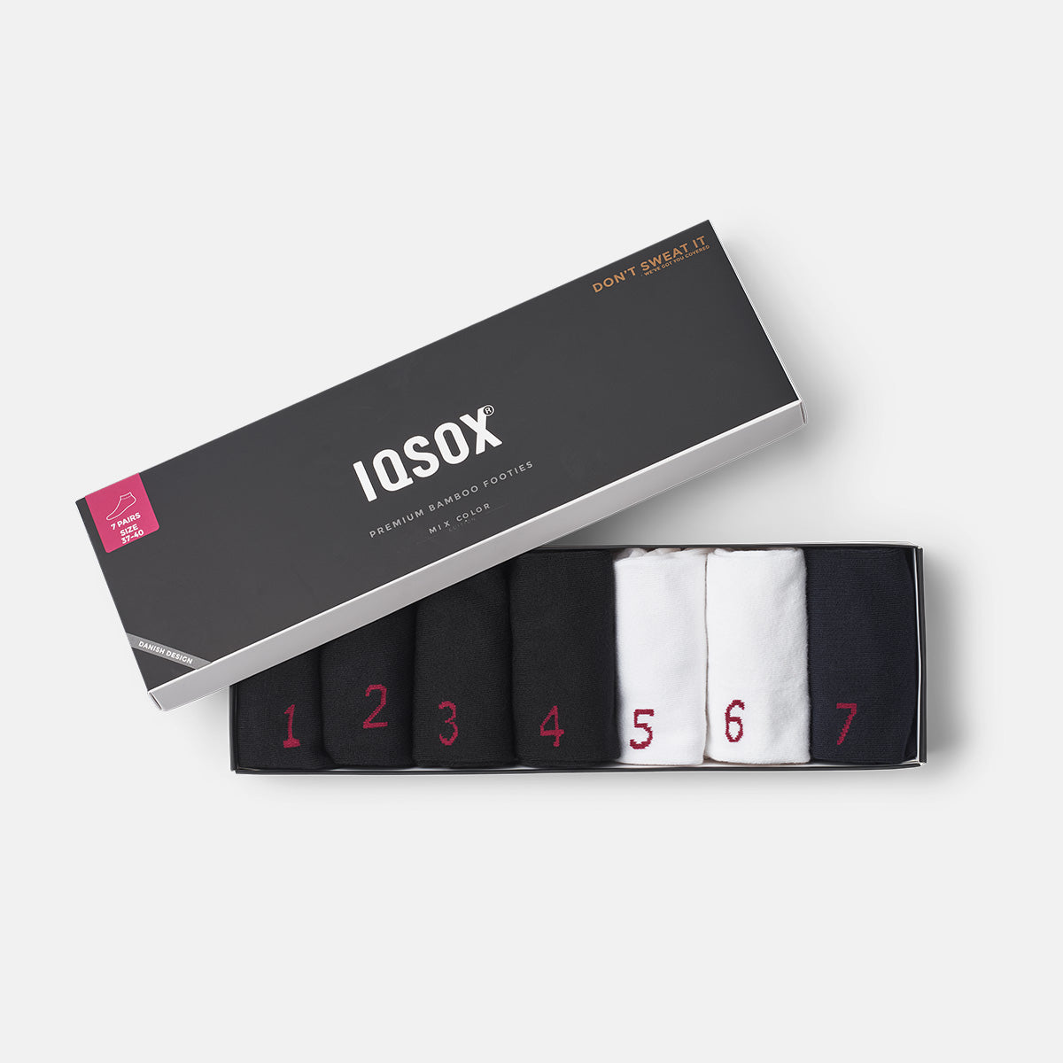 E mærket webshop - IQ SOX BAMBUS FOOTIES 7-PAK | Produceret i Europa ...